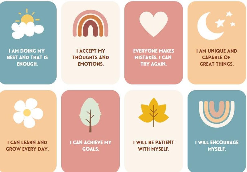 Self-compassion Affirmations Flashcards - Etsy