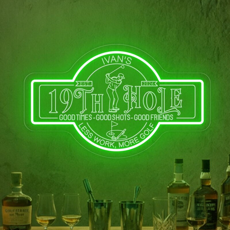 Led Neon Sign 19th Hole - Etsy