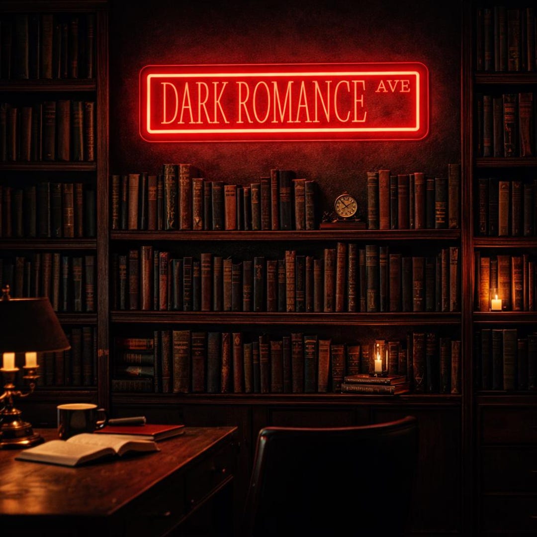 Dark Romance Ave LED Neon Sign,gothic Bookshelf Light Decor,gift for ...