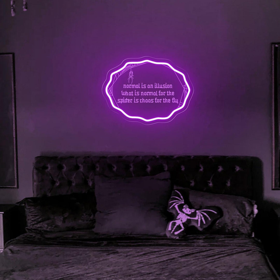 Normal is an Illusion Name Neon Sign, Spider Web Decor,custom Neon Sign ...