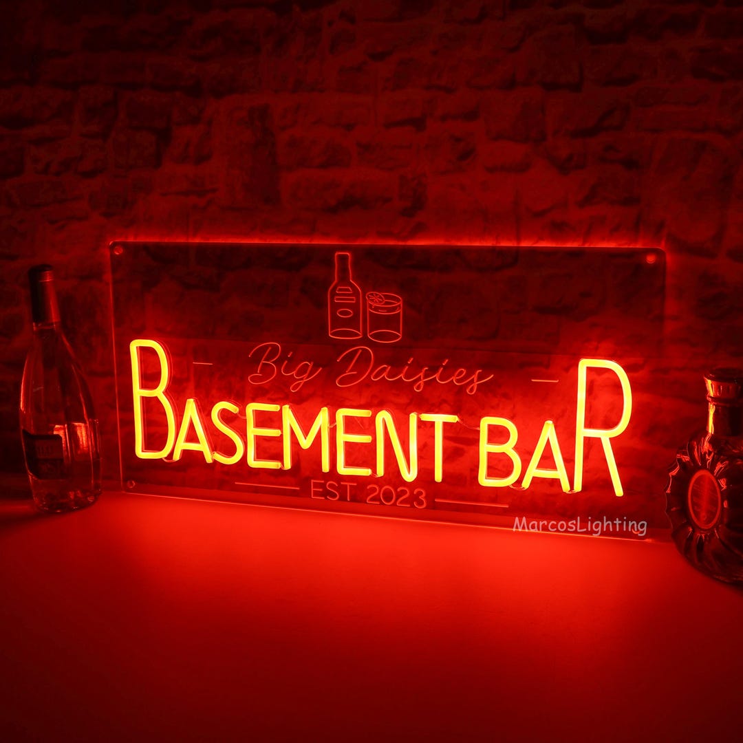 Personalized Basement Bar LED Neon Sign: Custom Home Bar Decor - Etsy