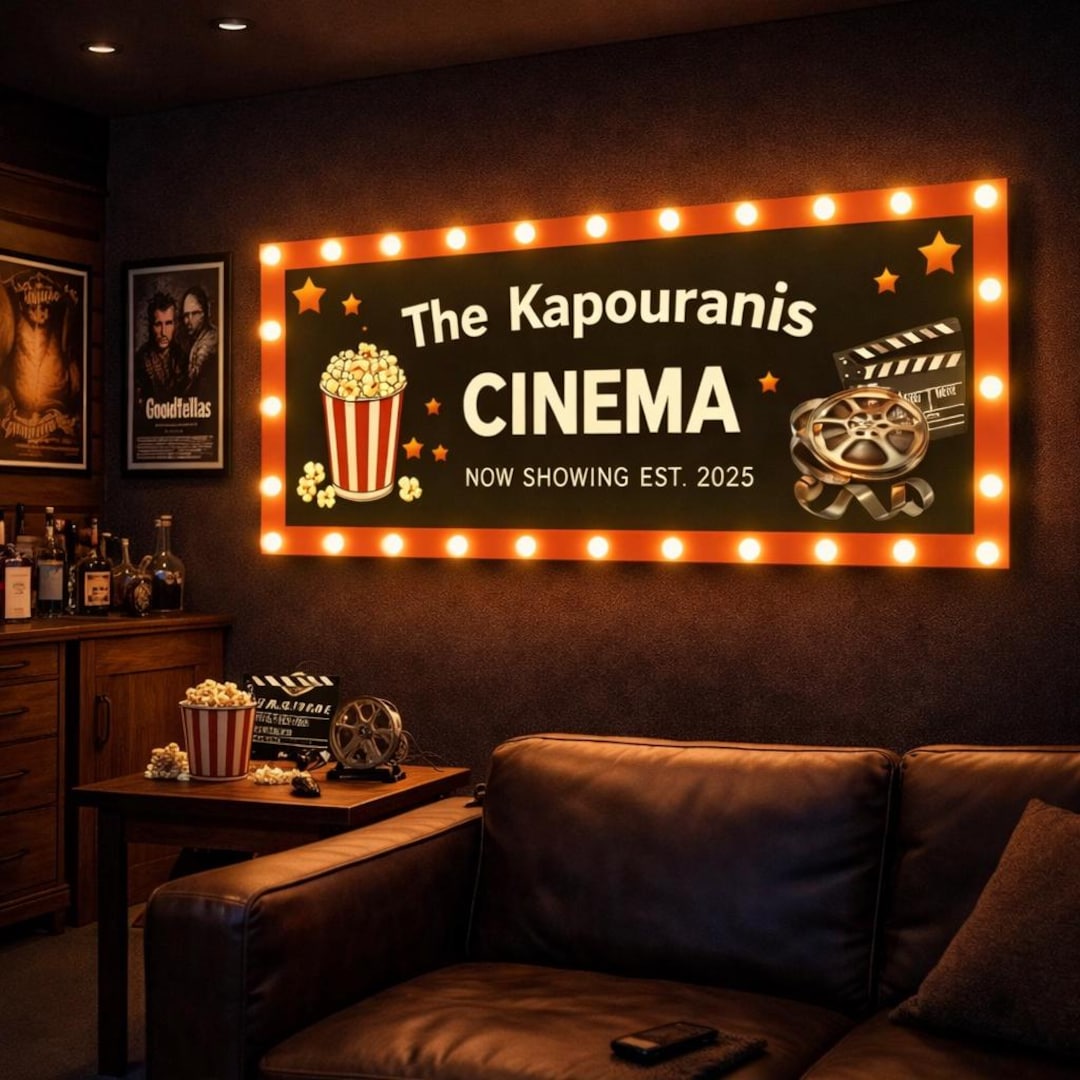 Custom Movie Room Marquee Light Sign,home Cinema Theater Wall Art - Etsy