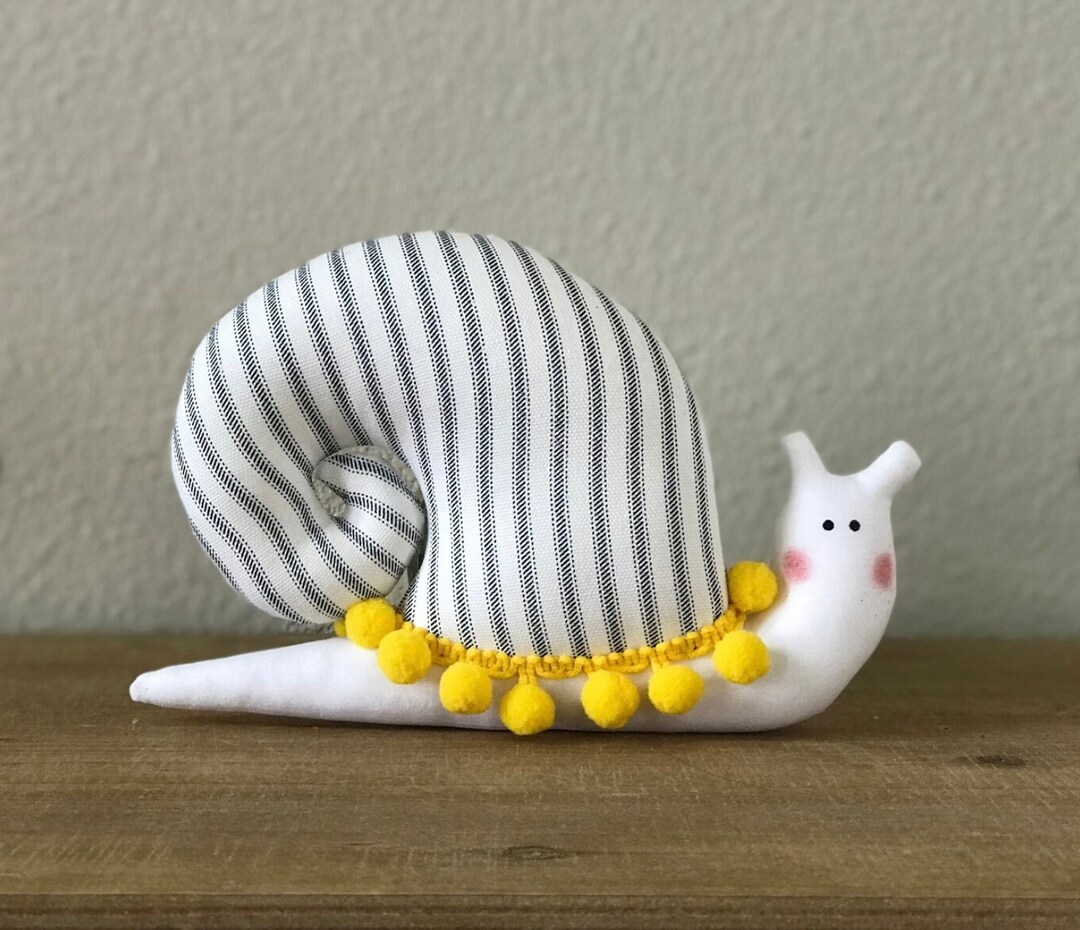 Snail Toy Gray White Polka Dots Stripes Snail Toy Stuffed Soft Cotton ...