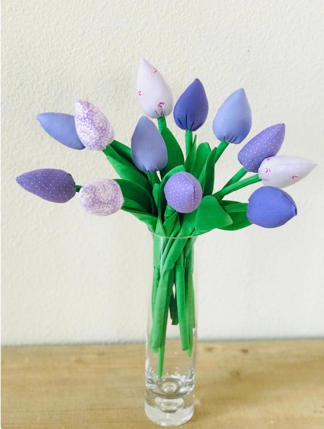 Purple Tulips Flowers for Mom Fabric Flowers Alternative Bouquet Tulip ...