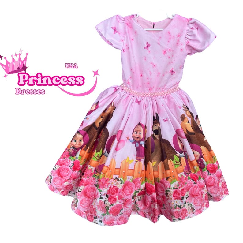 Masha Dress, Masha and the Bear Birthday Outfit, Masha Costume, Toddler ...