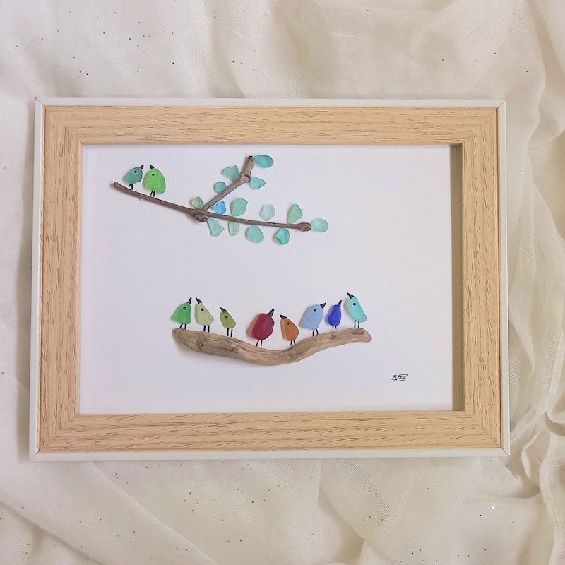 Sea Glass Rainbow Birds - Etsy