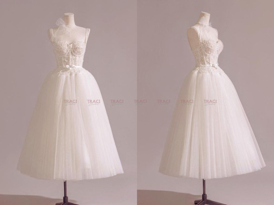 Lovely Mini Wedding Dress Drawing With Puffed Neckline Modern Heart ...