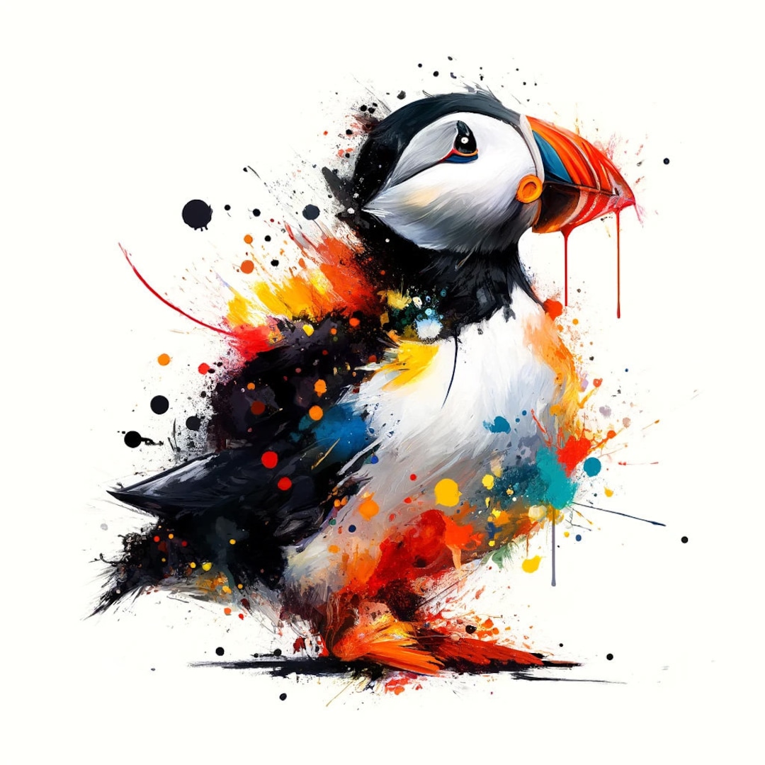 Puffin Sea Bird Modern Art High Quality Print, Clown of the Sea ...