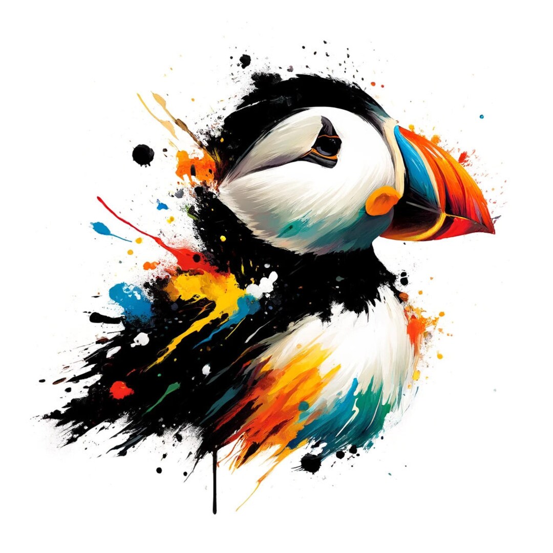Puffin Sea Bird Modern Art High Quality Print - Etsy