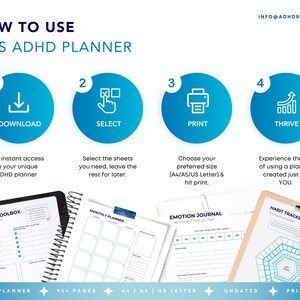 ADHD Planner Printable | Undated 2024 2025 Calendar Monday & Sunday ...