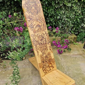 Viking Throne Stargazer Pyrography Unique Odin Fenrir Wolf Longboat ...