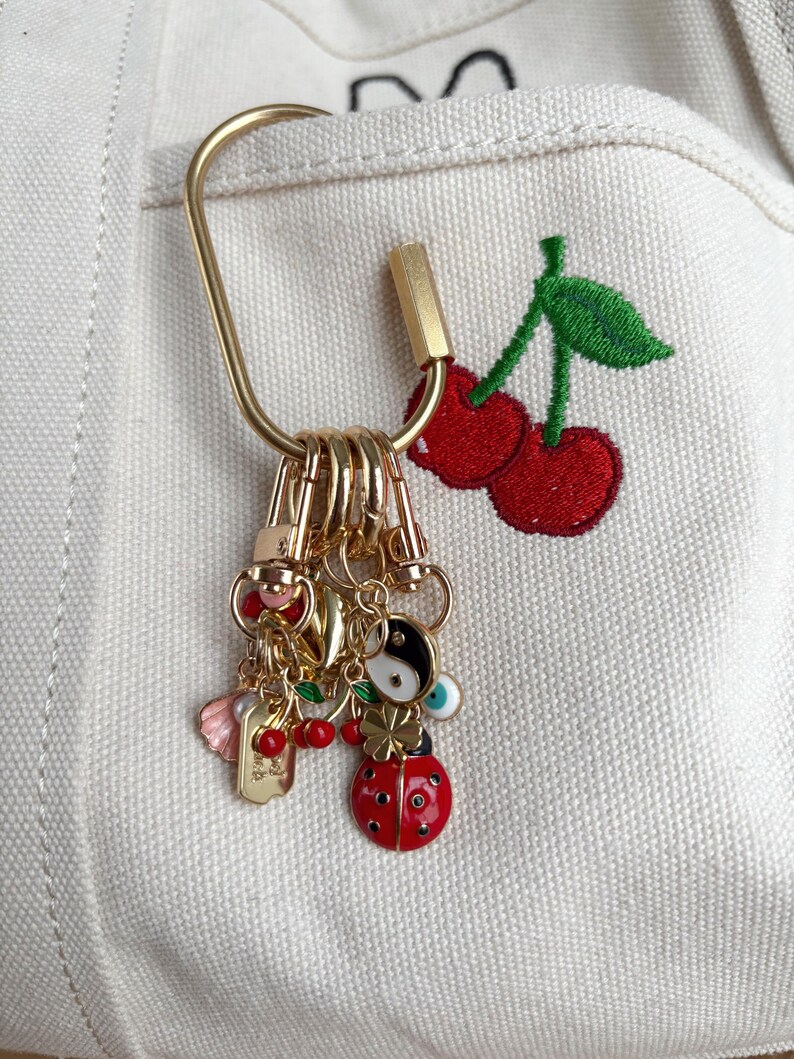 Lucky Charm Keychain - CUSTOM/PERSONALIZED, Bag Charm, Gold, Luck, Bag ...