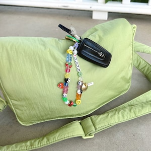 CUSTOM Beaded Bag Charm - Custom Colors, Bag Chain, Strap Charm, Beaded ...