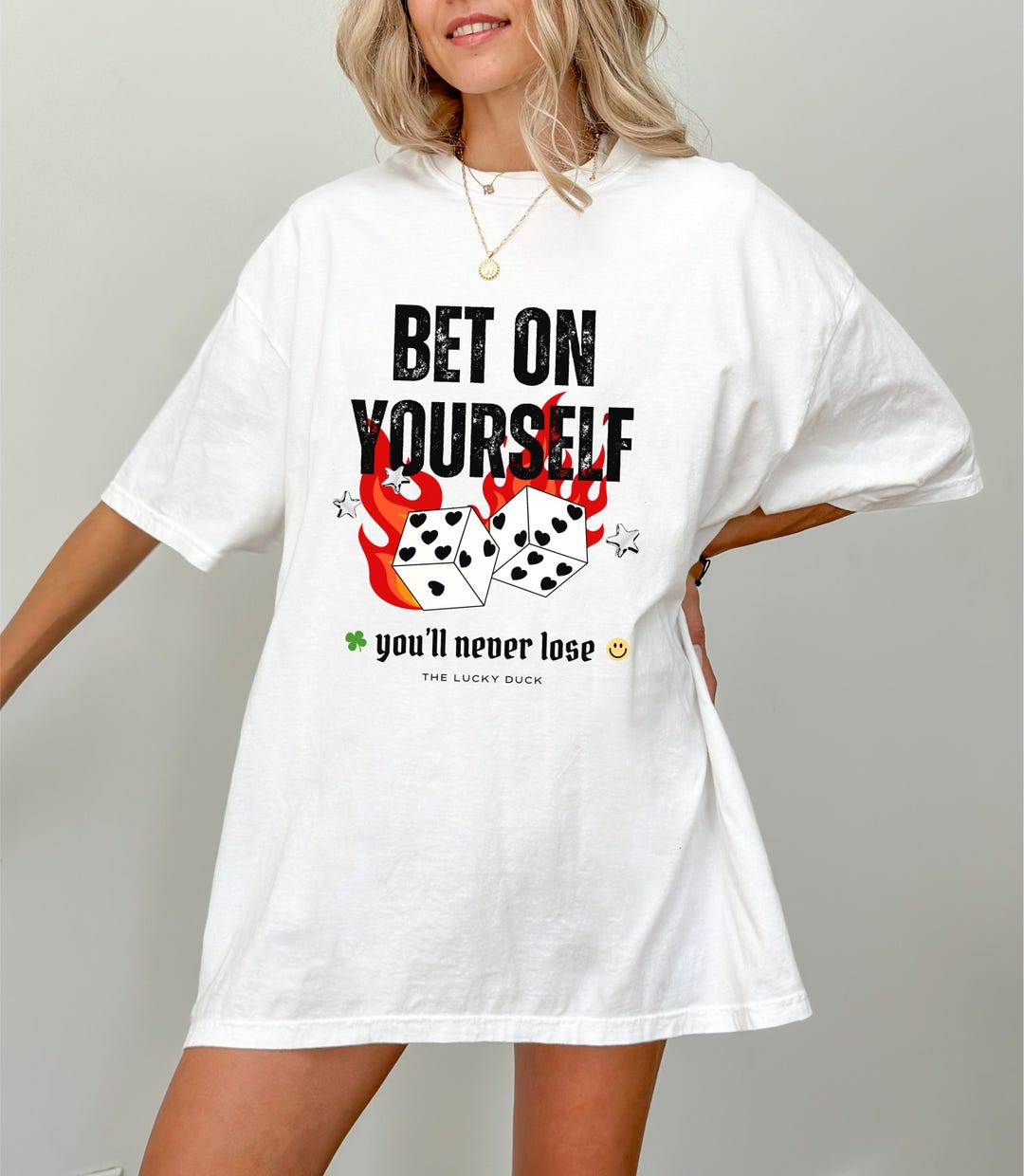 Bet on Yourself Tee Womens, Graphic Tshirt, Good Luck, Lucky, Dice, Mom ...