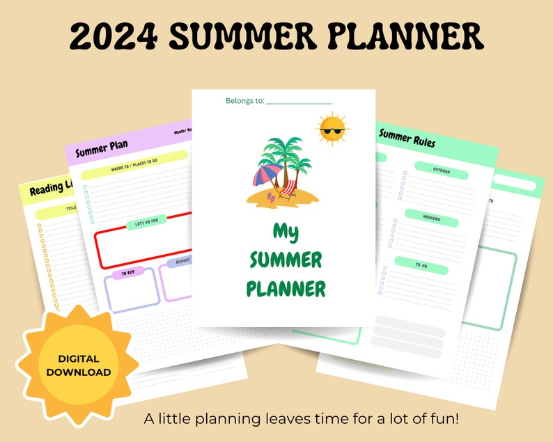 My Summer Planner a Digital Download Printable - Etsy