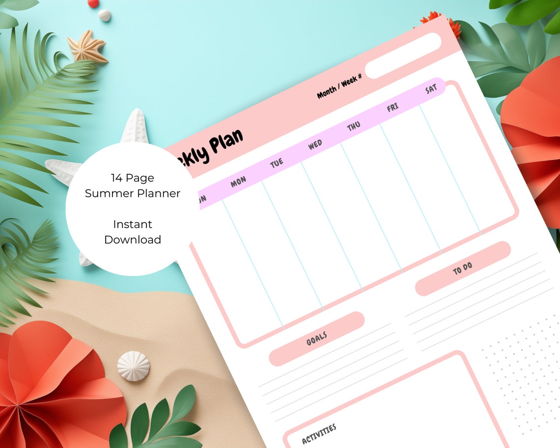 My Summer Planner a Digital Download Printable - Etsy