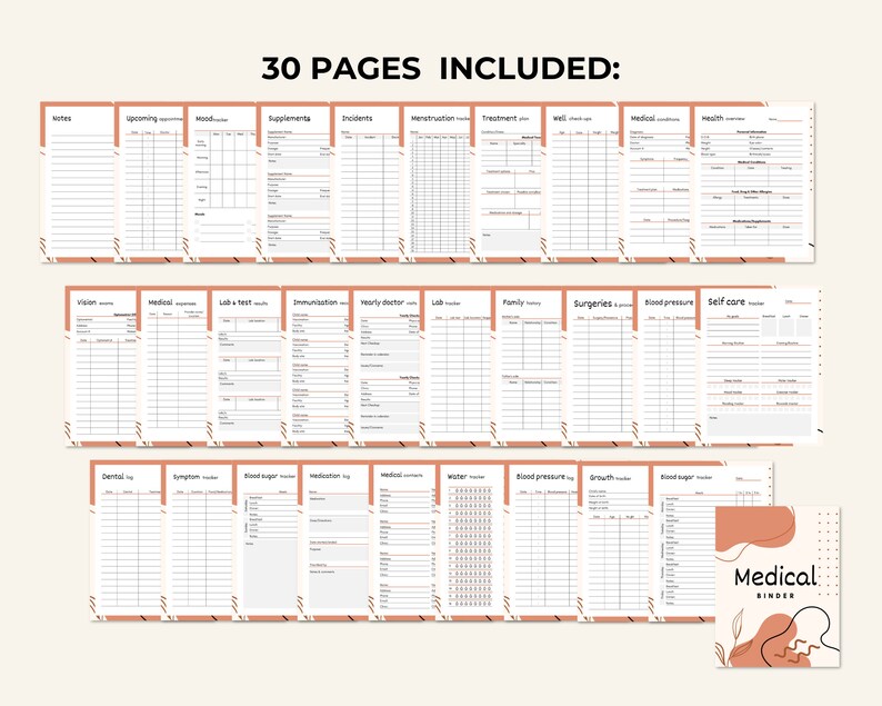 Medical Binder - Medical History Tracker, Family Health Tracker ...