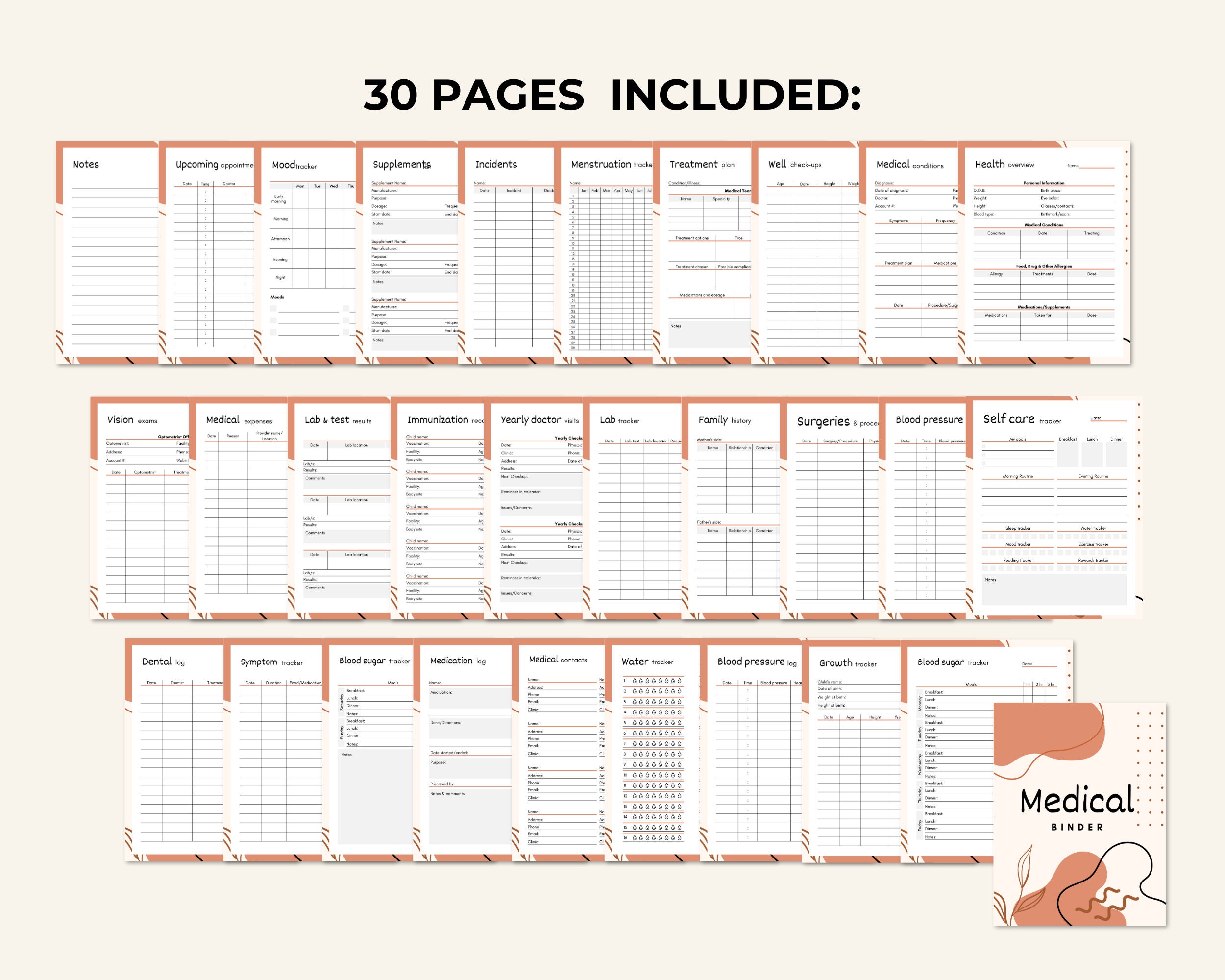 Medical Binder - Medical History Tracker, Family Health Tracker ...