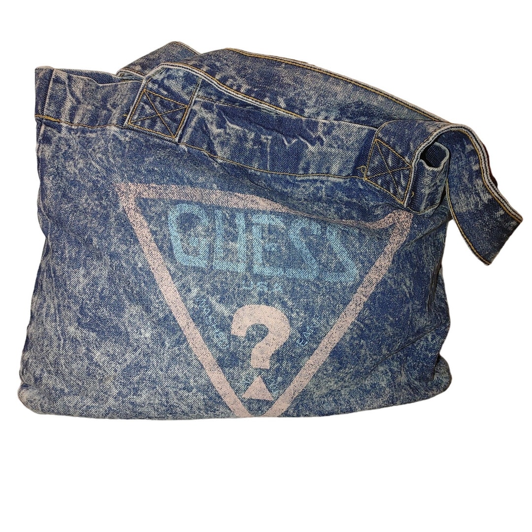 Guess USA Jeans Demin 1986 Tote Stonewashed Acidwash Messager Bag ...