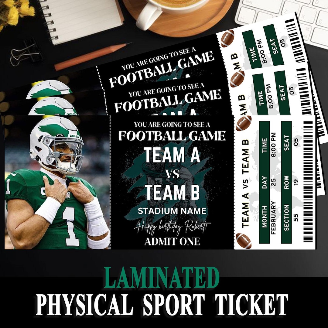 Custom Laminated Football Ticket: Personalized Souvenir Keepsake - Etsy