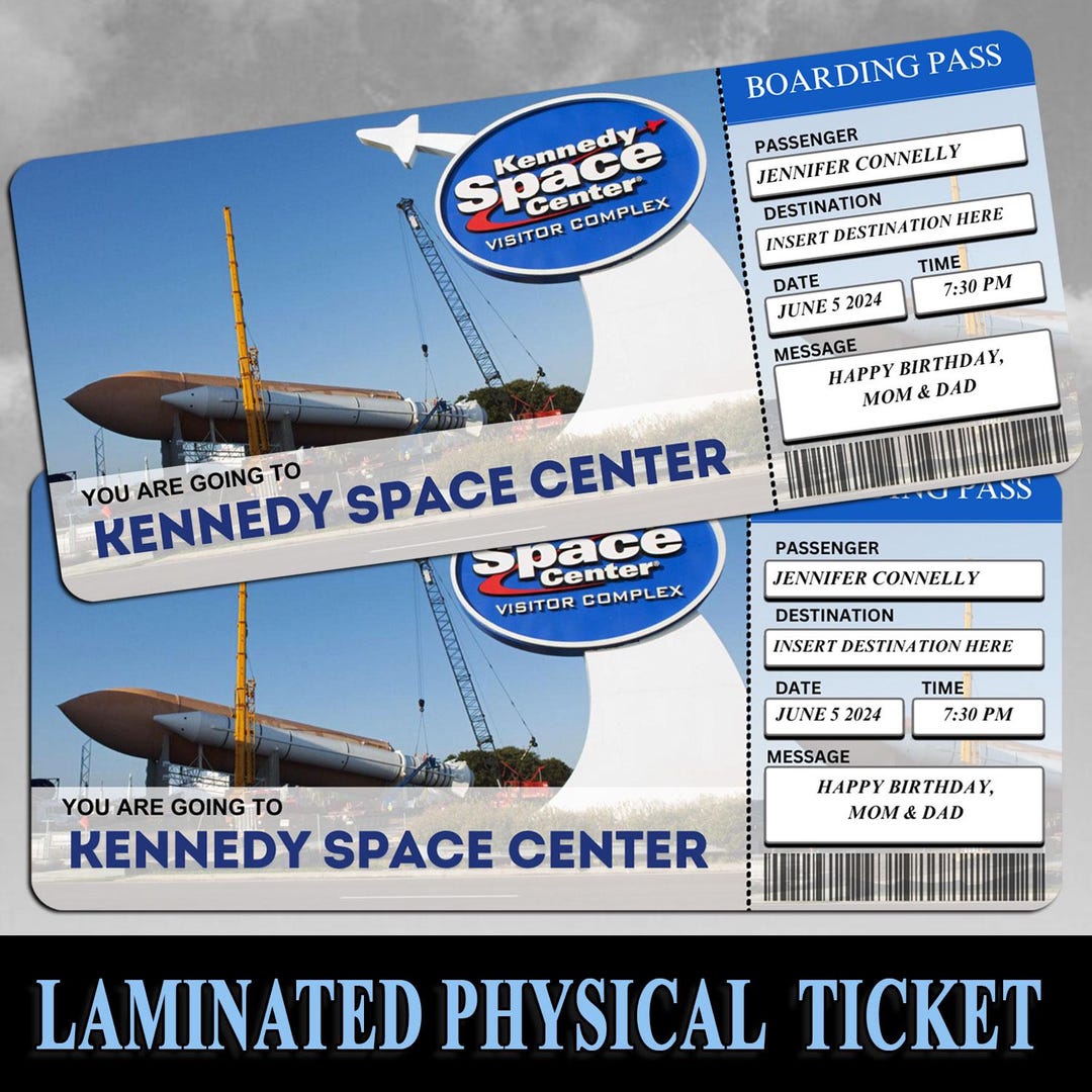 Physical Kennedy Space Center Surprise Trip Ticket, NASA Space Ticket ...