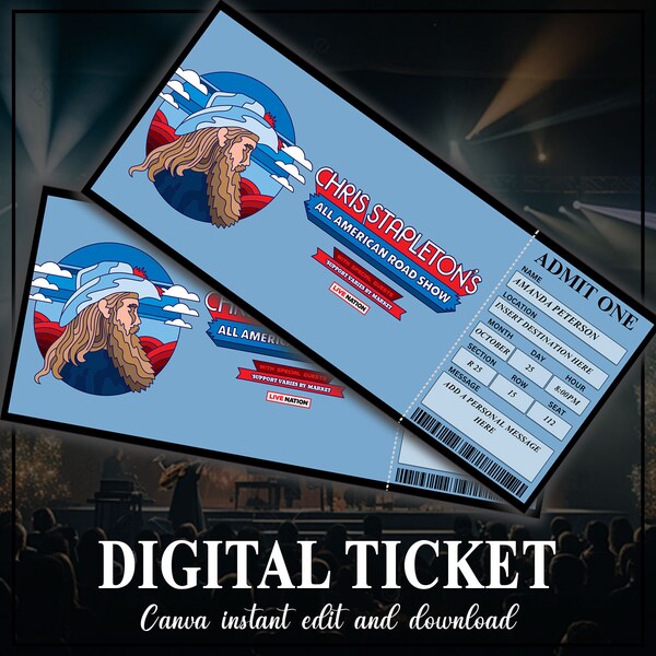 Concert Ticket Template - Etsy