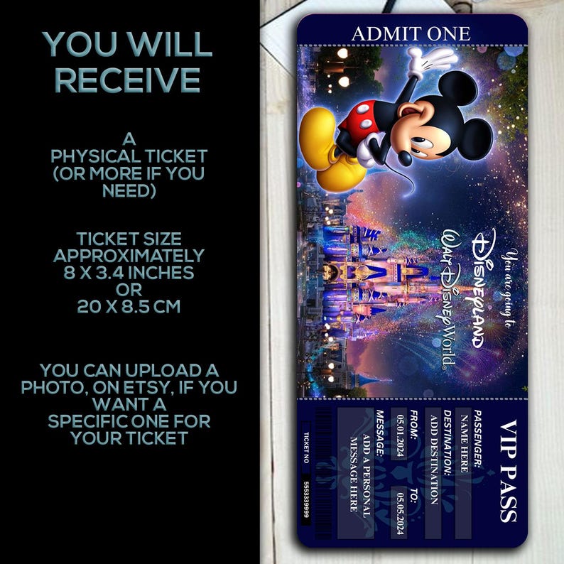 Personalized Vacation Reveal Ticket – Laminated Surprise Gift Keepsake ...