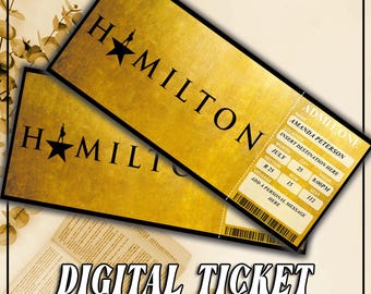 Printable Hamilton Broadway Surprise Ticket, Hamilton the Musical Collectible Theater Ticket ...