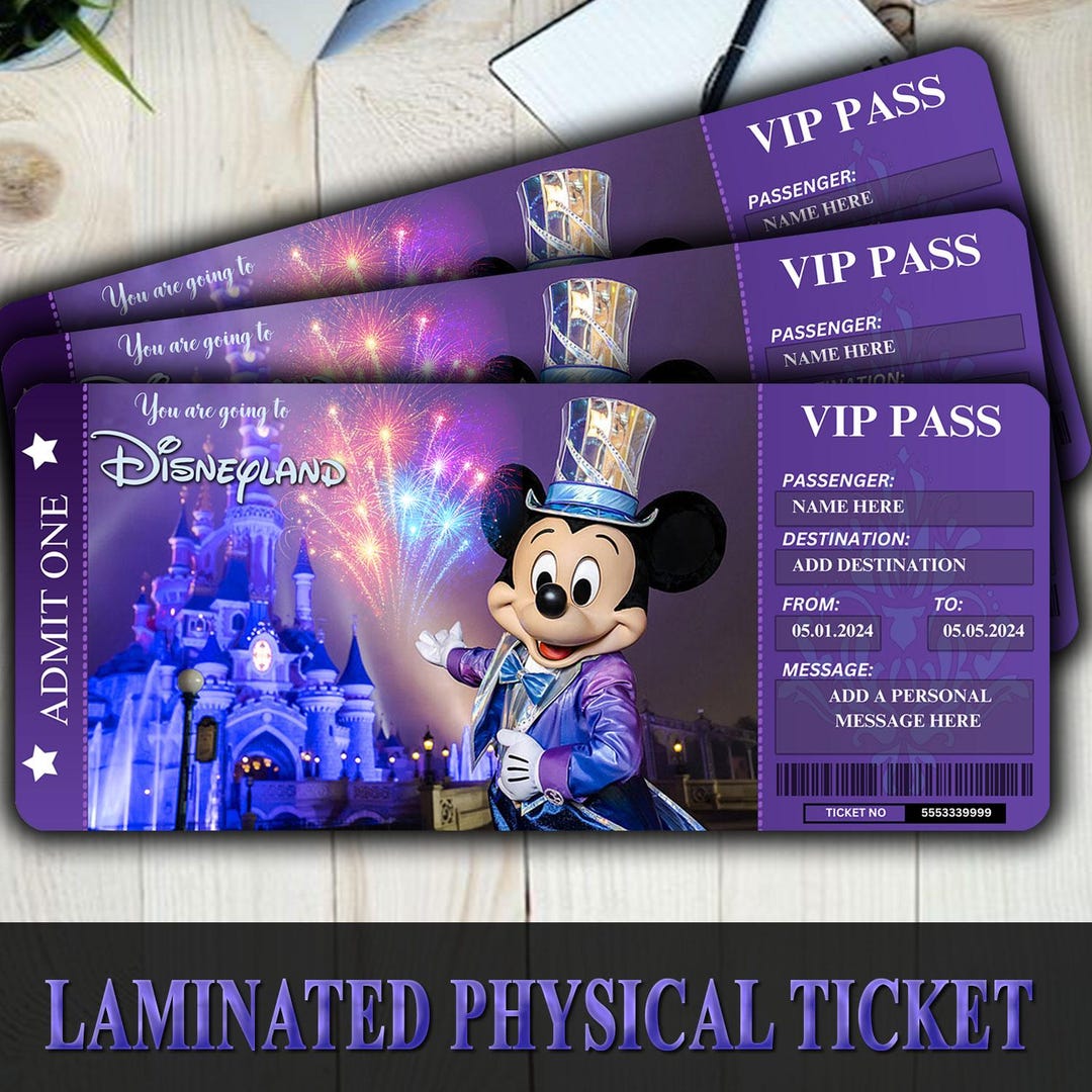 Personalized Christmas Disneyworld Ticket Theme Park Surprise Reveal ...