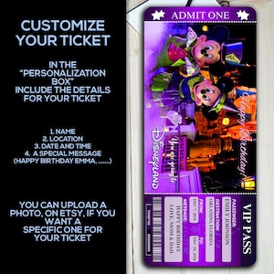 Laminated Disney Halloween Ticket, Theme Park Surprise, Gift Reveal - Etsy