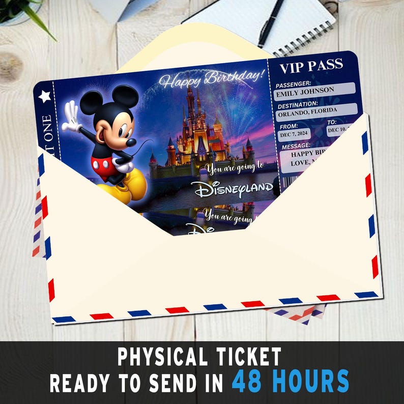 Personalized Trip Reveal Ticket – Laminated Surprise Vacation Gift - Etsy