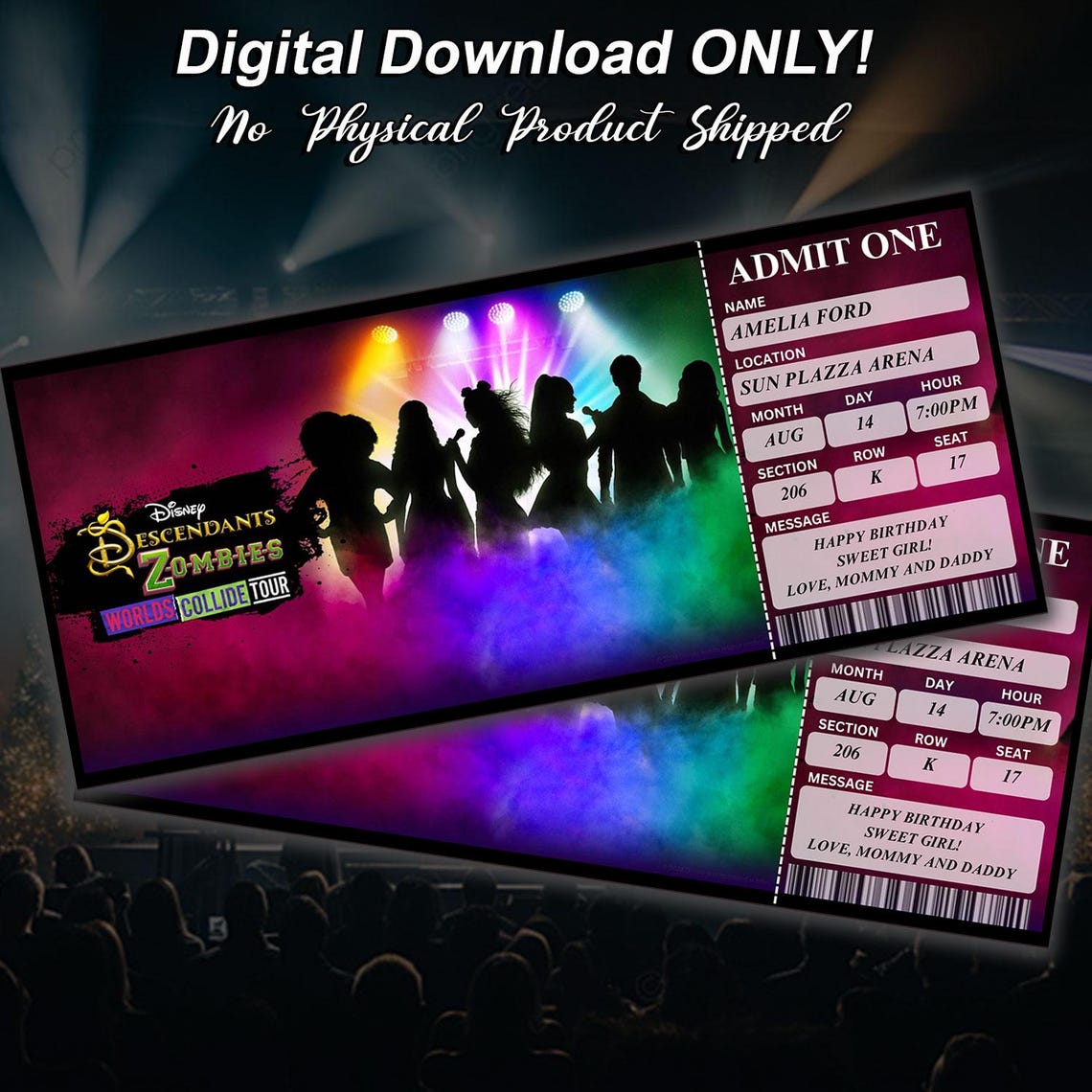Printable Descendants Zombies Tour Ticket: Keepsake Memorabilia ...