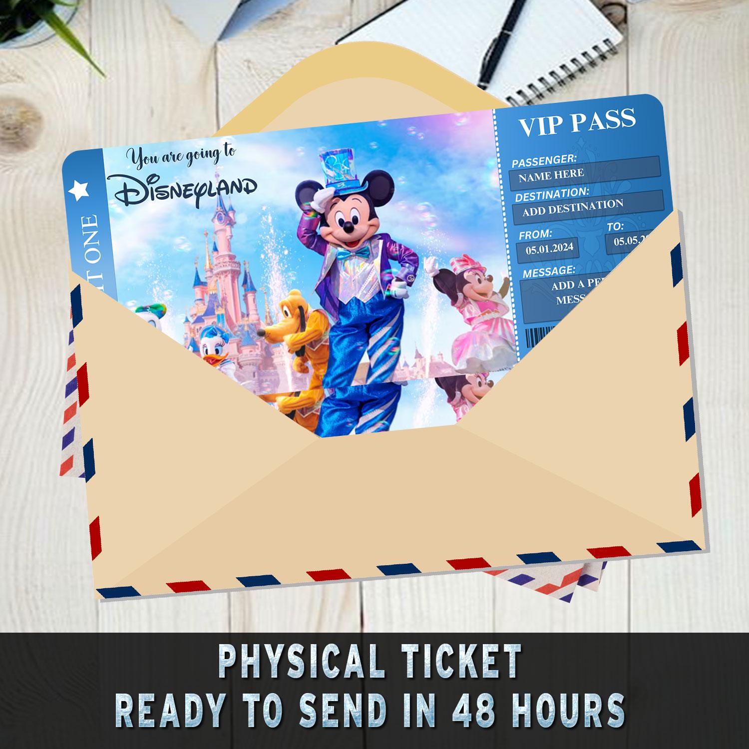 Personalized Laminated Event Ticket: Disneyworld, Disneyland Surprise ...