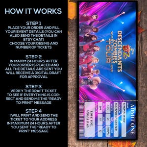 Custom Laminated Concert Ticket Keepsake: Descendants Zombies Tour - Etsy