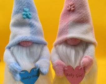 Handmade It's a Girl/boy Gnomes - Etsy UK