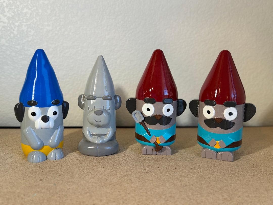 Bluey Garden Gnomes | Paint Yourself | 3D Printed | Kids | Art Project ...