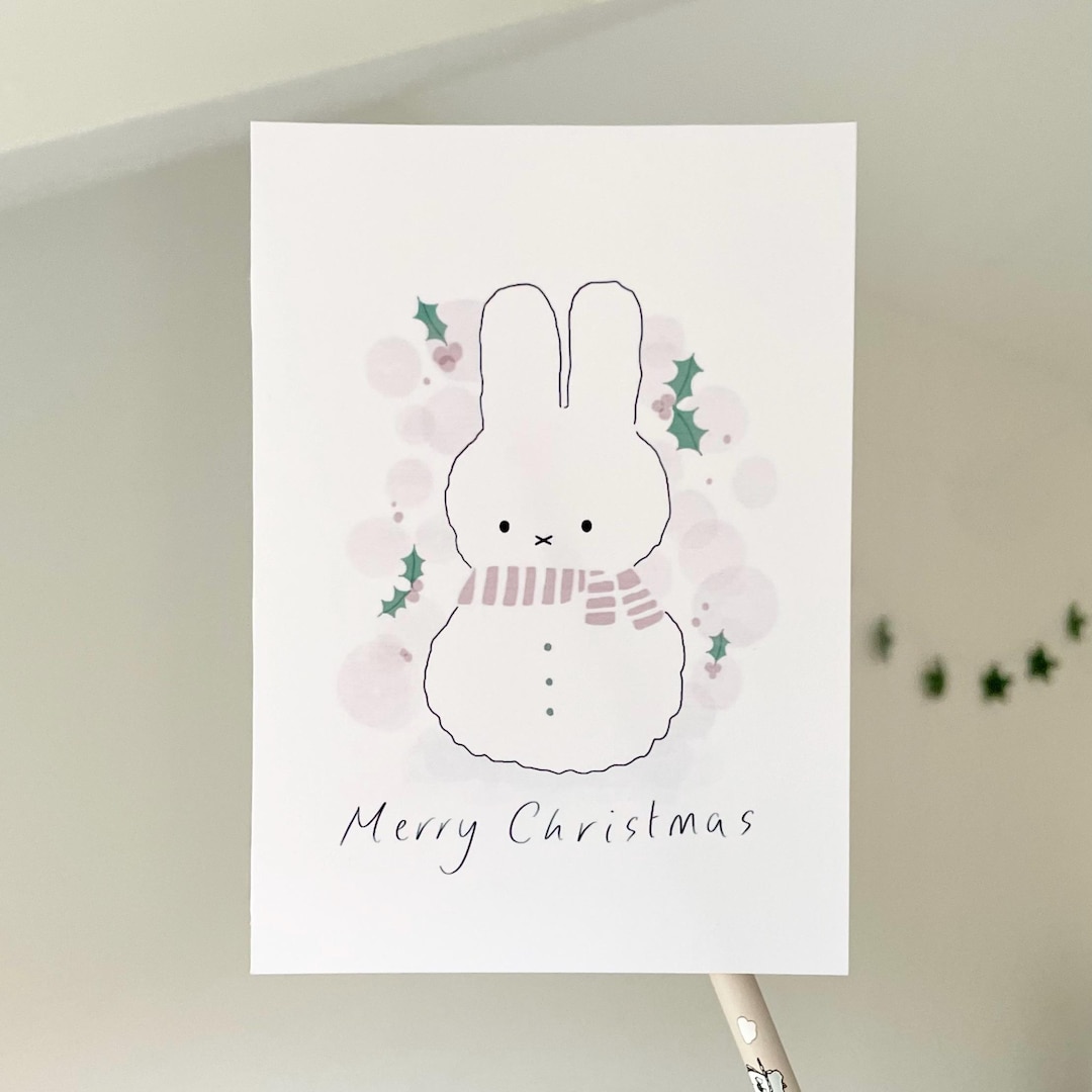 Merry Christmas Miffy Snowman Print - Etsy
