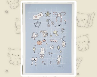 Handmade Linocut Miffy Print - Etsy