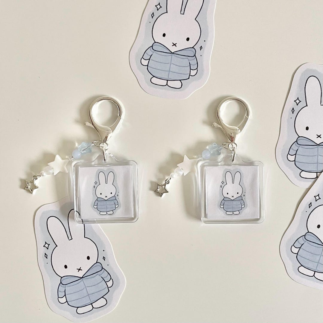 Puffer Jacket Miffy Keychains - Etsy