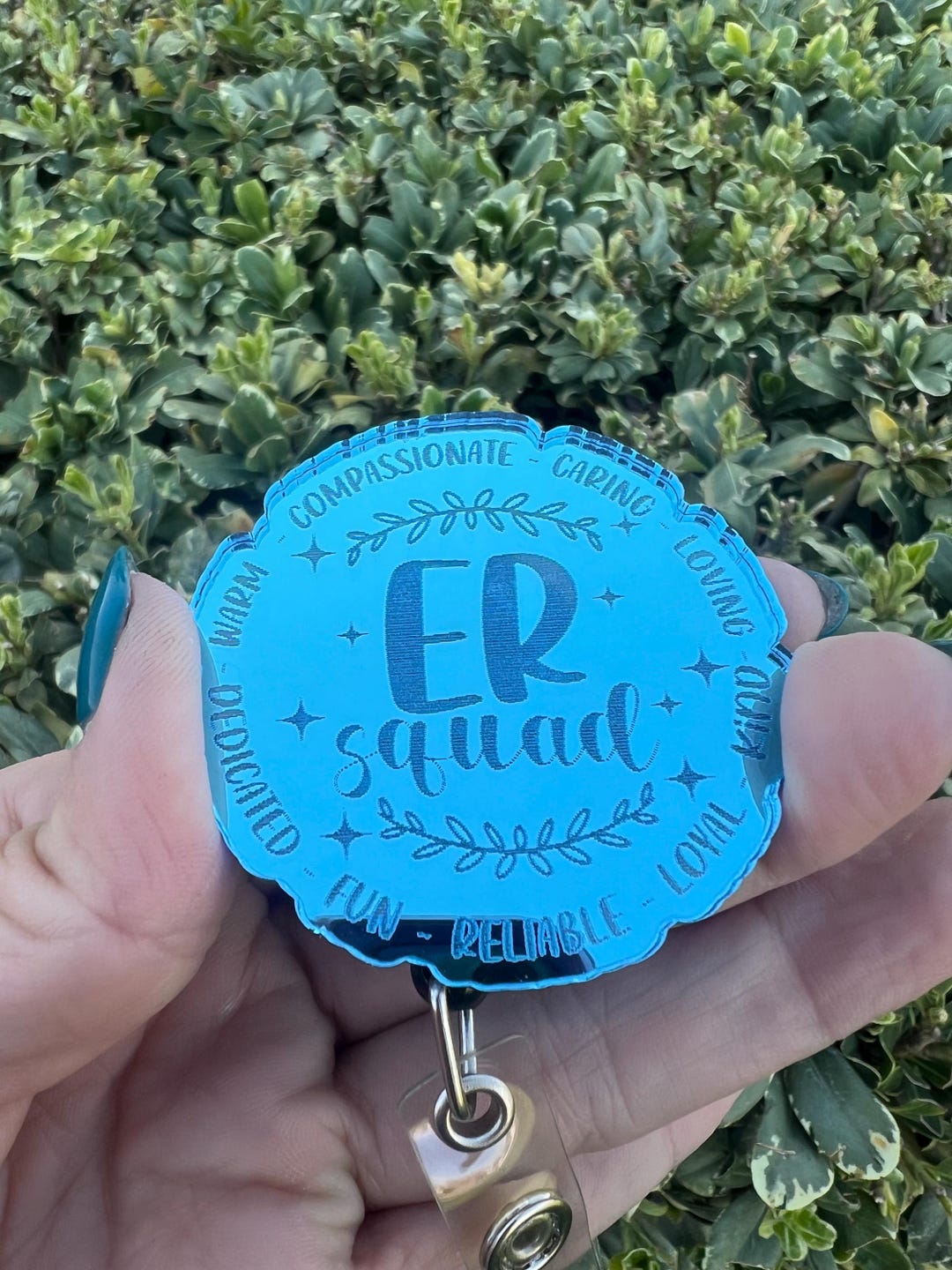 ER Badge Reel-er Squad Blue Mirror Badge Reel-blue Badge Rell ...