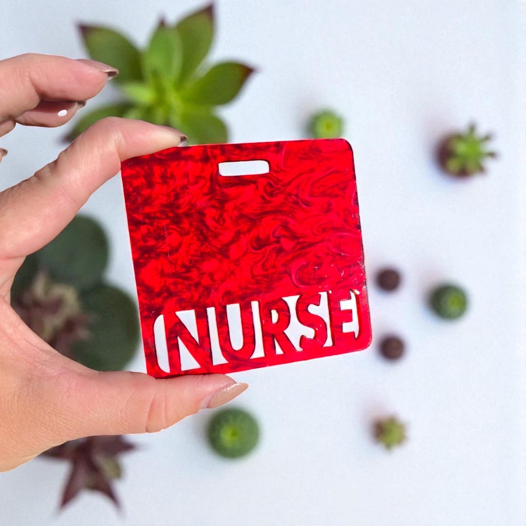 Red Marbled Badge Buddy - RN Badge Buddy- Nurse Badge Buddy- X-ray ...