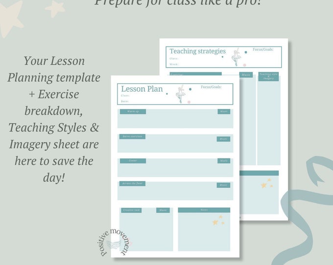 Ballet Teacher Lesson Plan Bundle, Digital Dance Lesson Plan Template ...