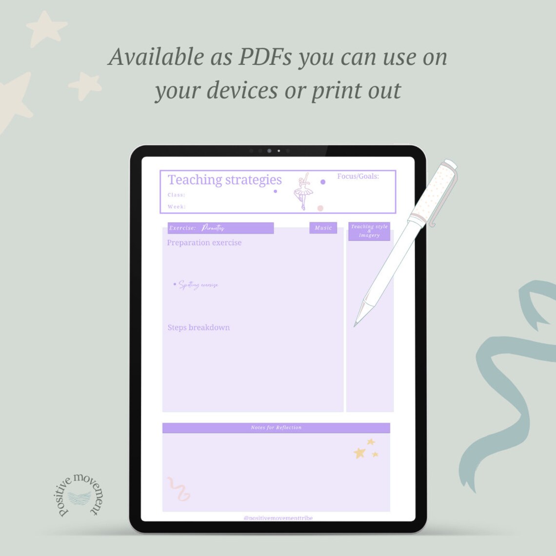 Ballet Teacher Lesson Plan Bundle, Digital Dance Lesson Plan Template ...