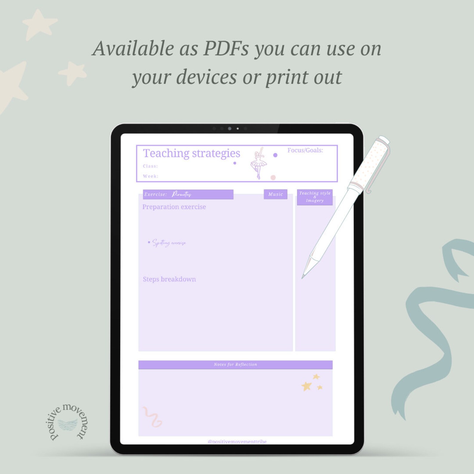 Ballet Teacher Lesson Plan Bundle, Digital Dance Lesson Plan Template ...