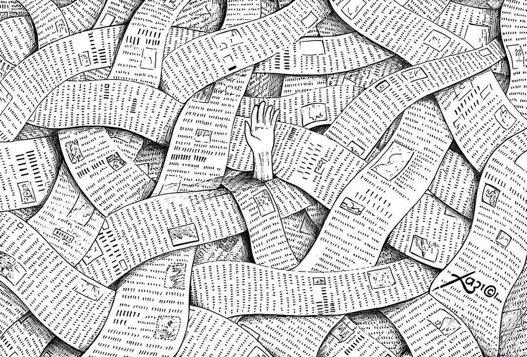 Poster: Person Drowning in News - Etsy