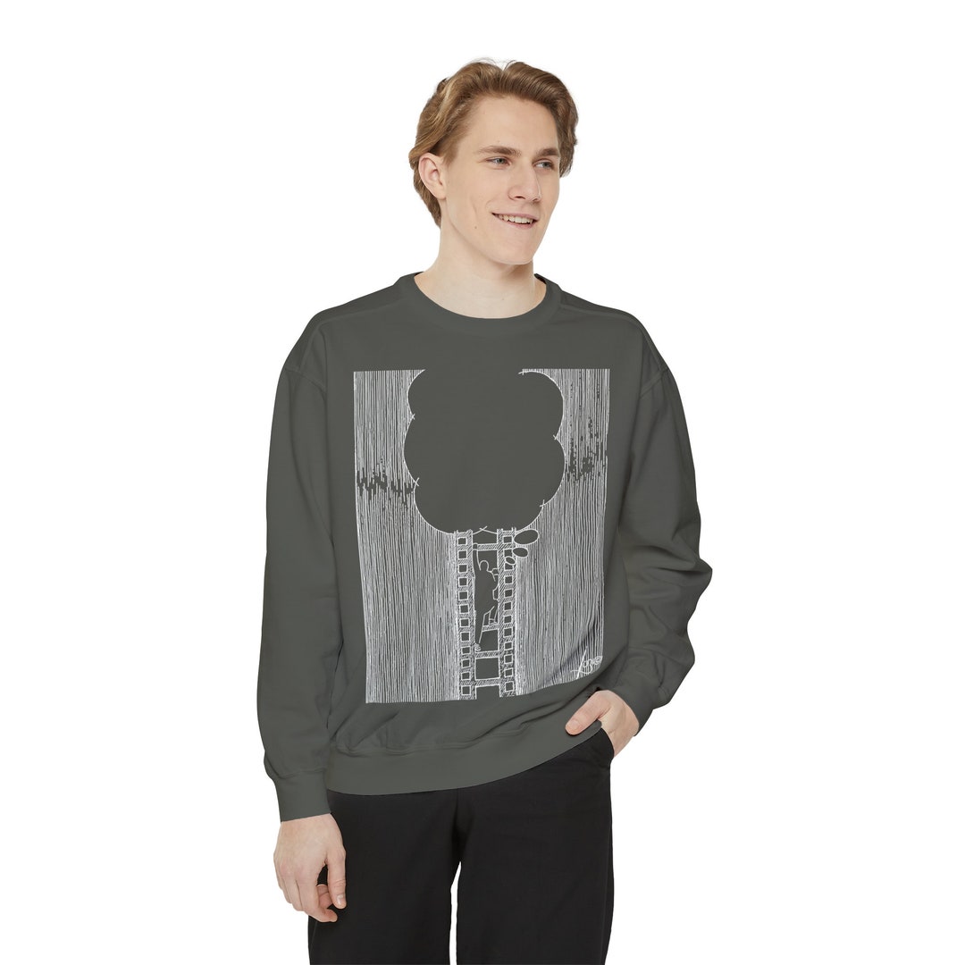 Unisex Garment-dyed Sweatshirt, Pencil Drawing, Hand Drawn, Abstract ...