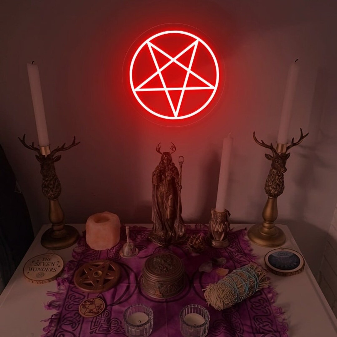Pentagram Star Neon Sign,gothic Home Decor,supernatural Anti-demon ...