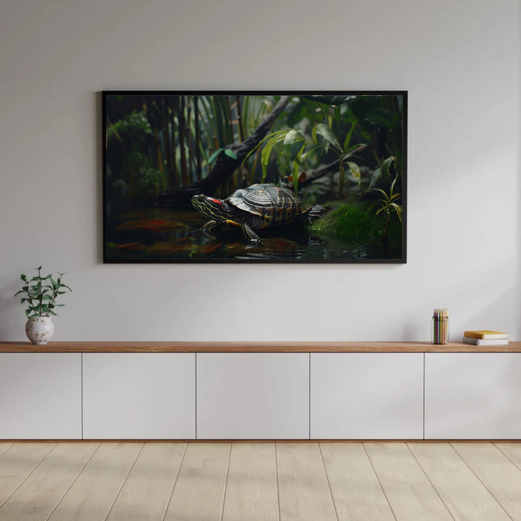 Samsung Frame TV | Red-eared Slider PNG Bundle | Digital Download | Red ...