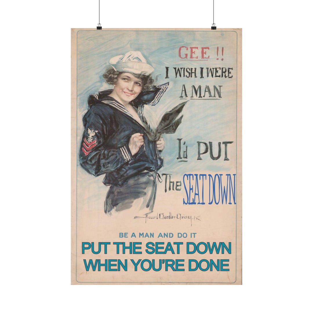 Gee I Wish I Were a Man Humorous WW2 Poster, Vintage, Retro, Gift for ...