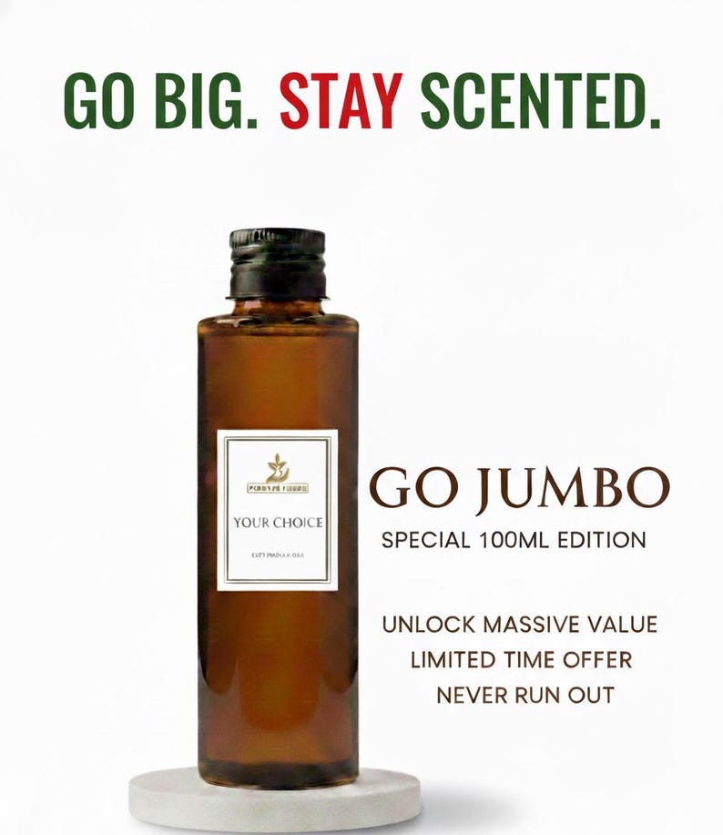 JUMBO DEAL 100ML Fragrance Perfume Oil Long Lasting Scented Pure ...